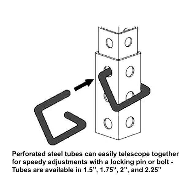 Steel Perforated Square Tube 1-1/2 x 1-1/2 x 12 gauge wall | inchofmetal